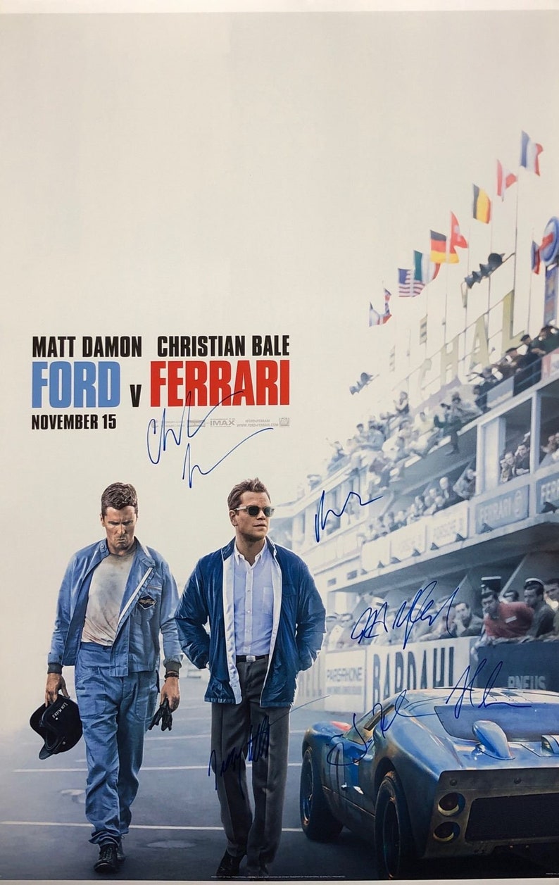 Autograph Signed Ford Vs Ferrari Poster COA - Etsy