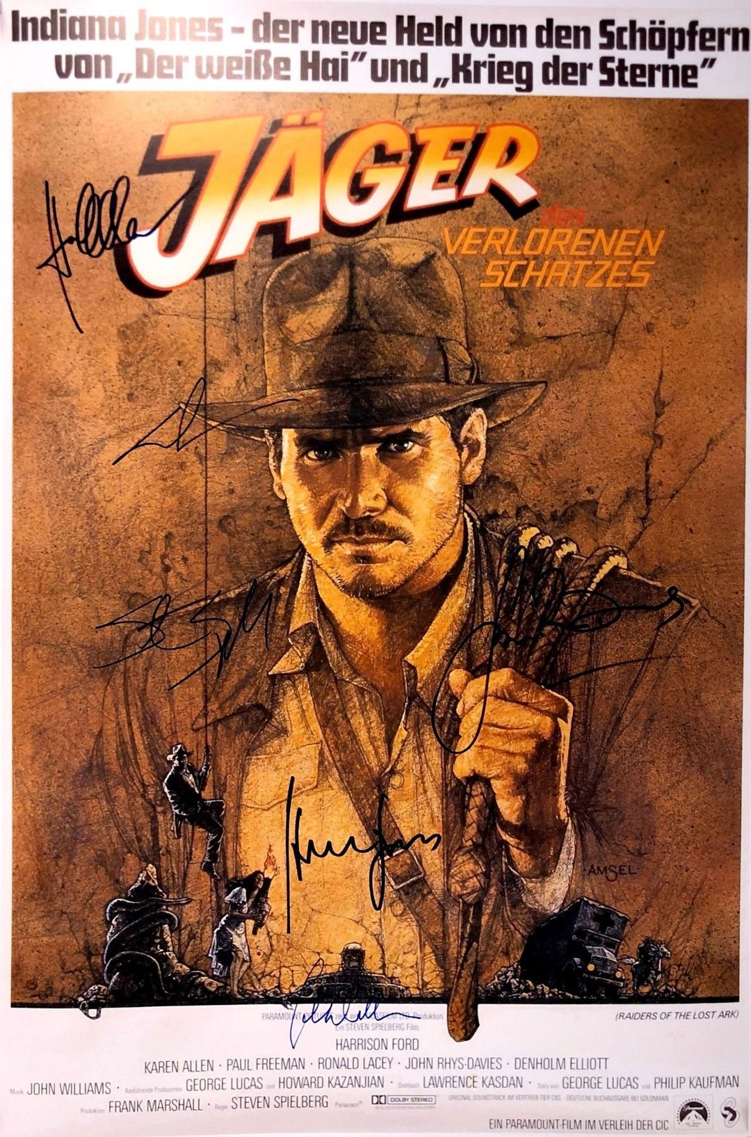 Autograph Signed Indiana Jones Raiders of the Lost Ark Poster COA - Etsy