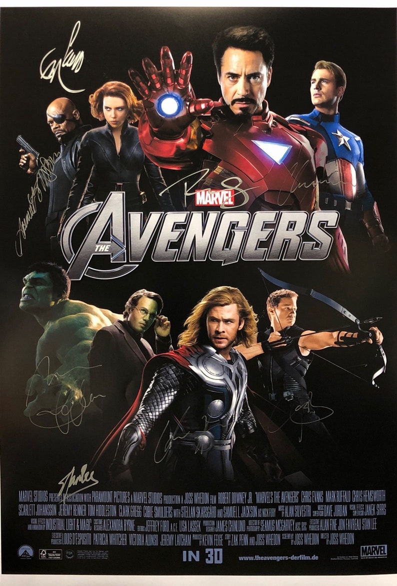 Autograph Signed Avengers 1 Poster COA - Etsy