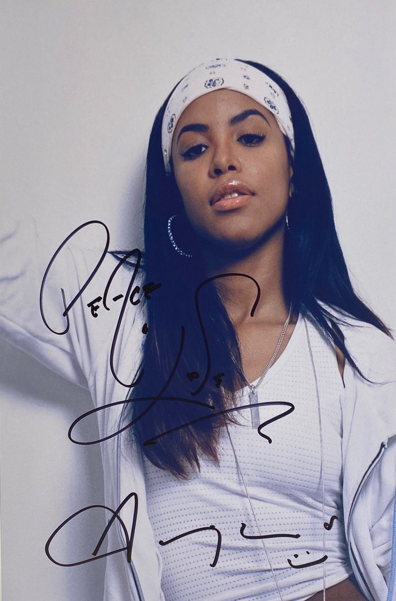 Autograph Signed Aaliyah Photo COA - Etsy