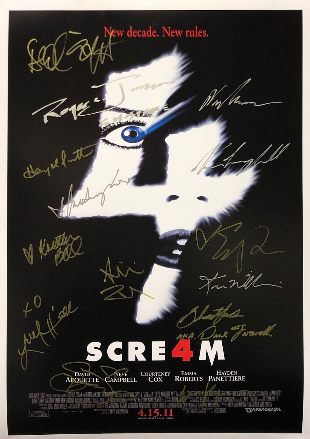 Autograph Signed Scream 4 Poster COA - Etsy
