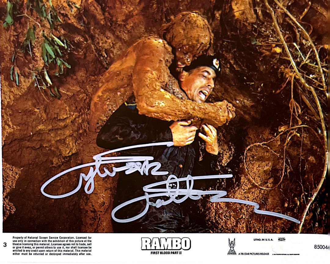 Autograph Signed Rambo Original Lobby Card COA - Etsy