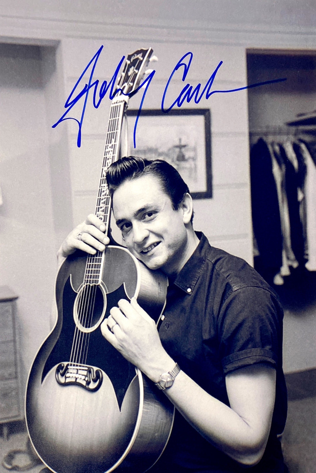 Autograph Signed Johnny Cash Photo COA - Etsy
