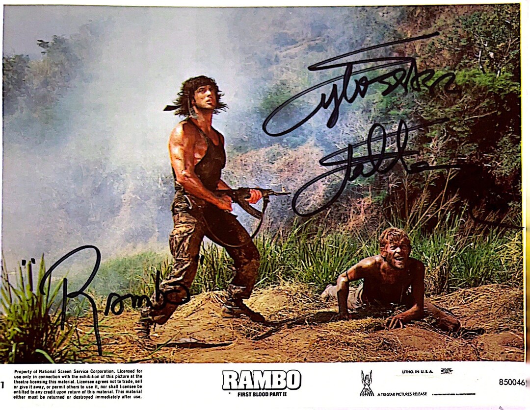 Autograph Signed Rambo Original Lobby Card COA - Etsy