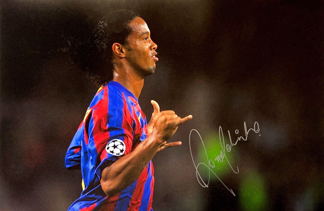 Autograph Signed Ronaldinho Poster COA - Etsy