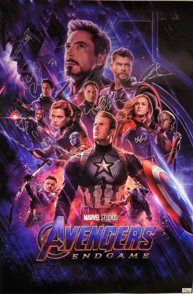 Autograph Signed Avengers Endgame Poster COA - Etsy