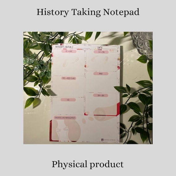 Patient History Taking Notepad Medicine/physician - Etsy