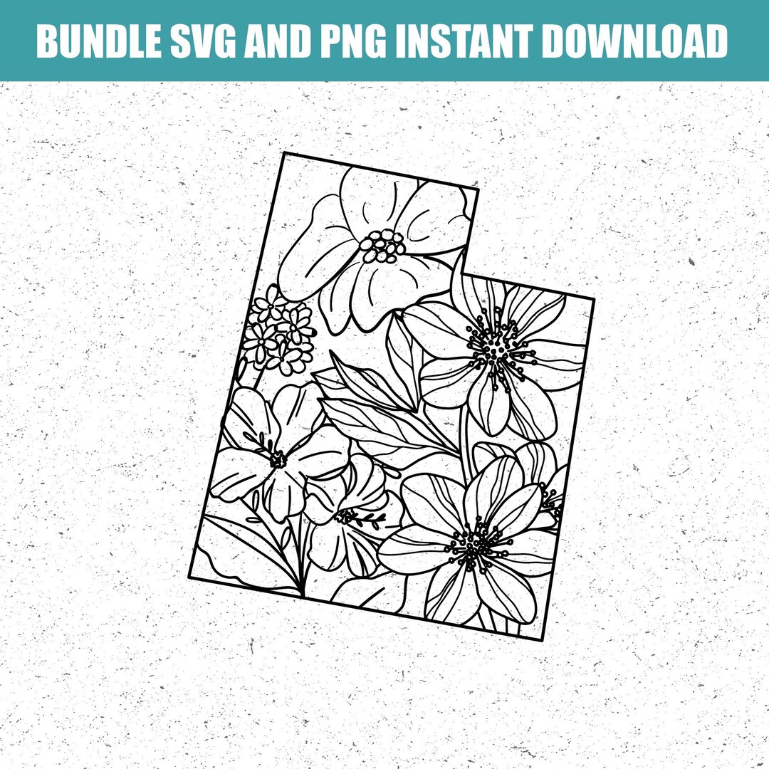 Floral Utah EPS, PNG, SVG Printable - Etsy