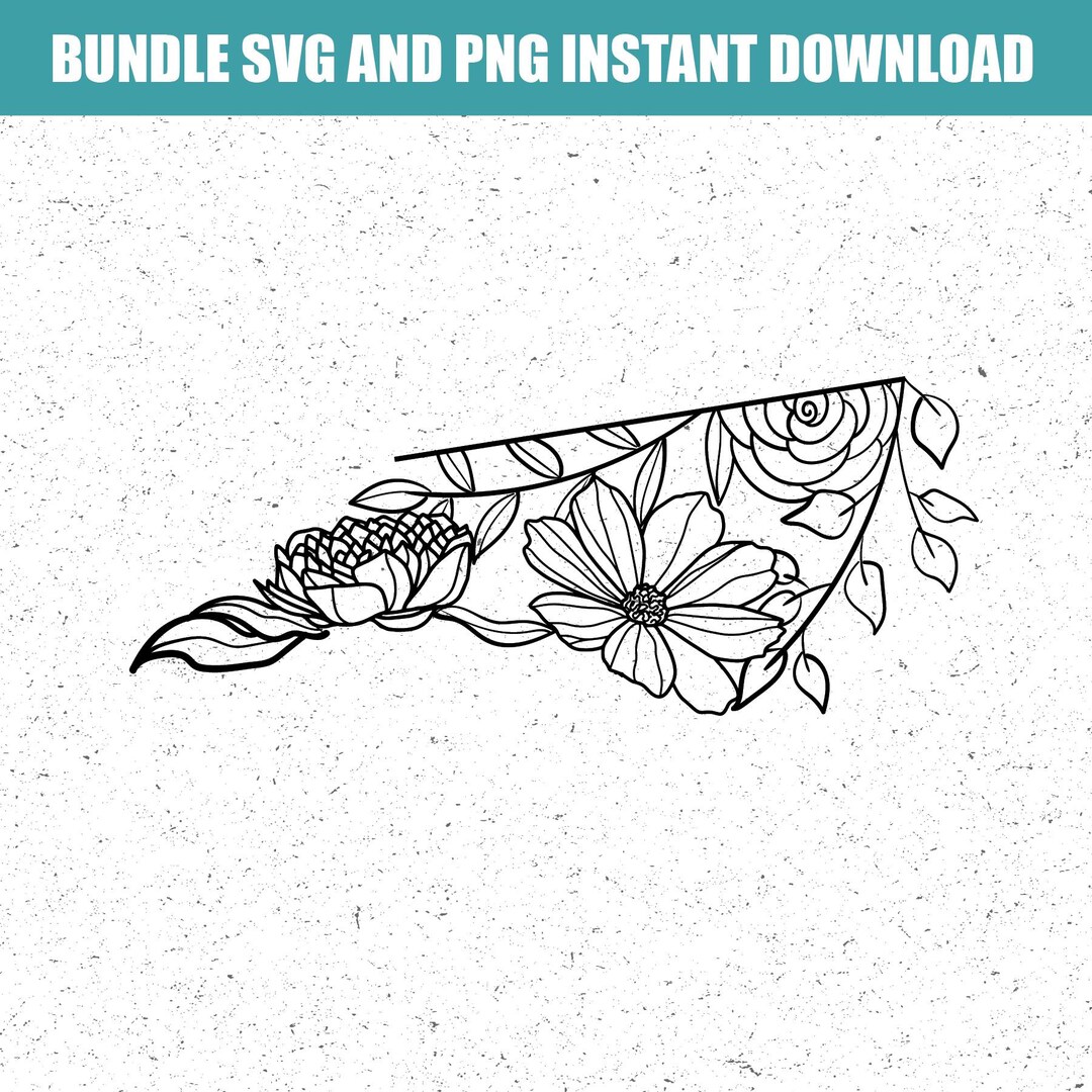 Floral North Carolina EPS, PNG, SVG Printable - Etsy
