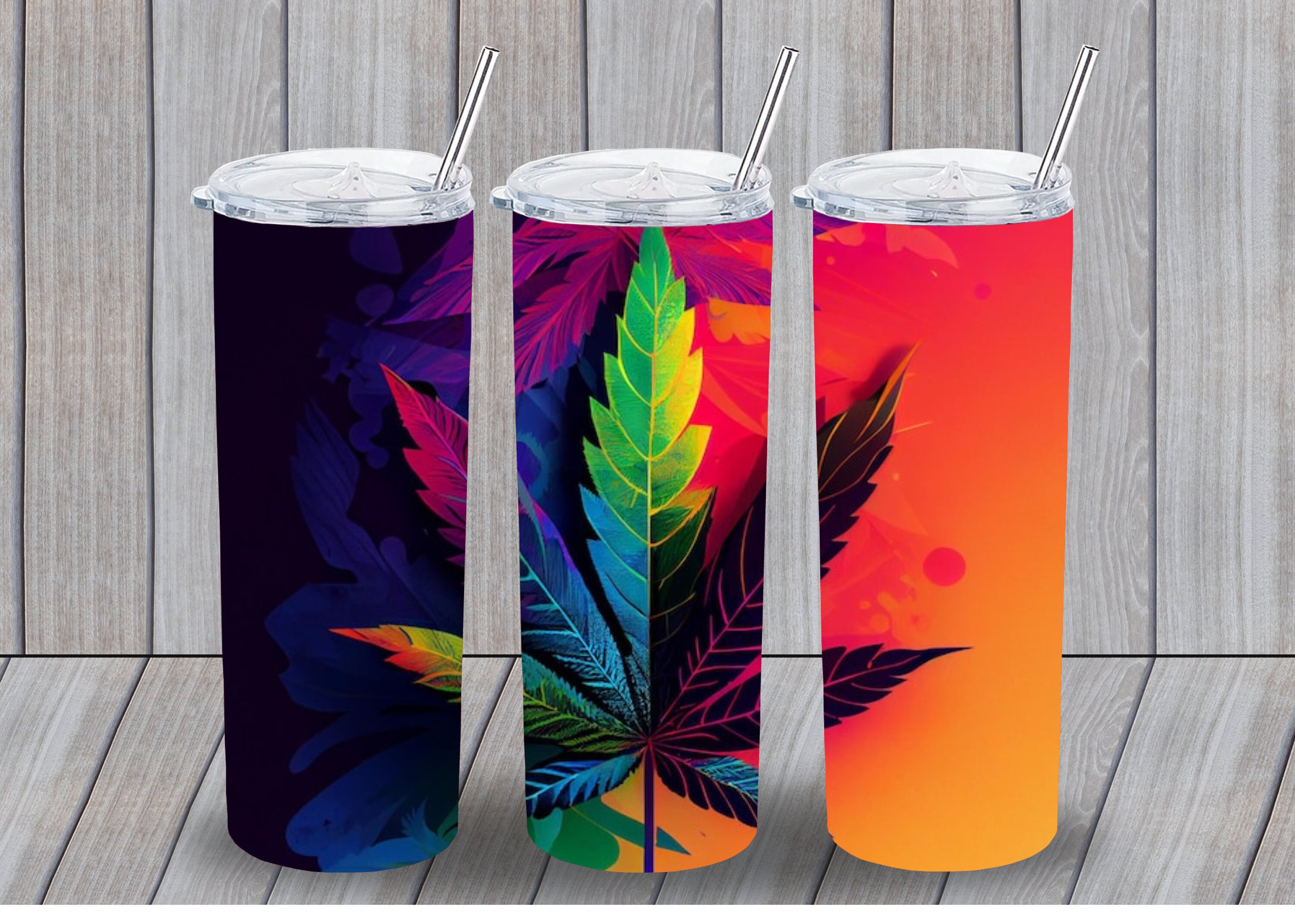 3D Cannabis Tumbler Wrap 3D Marijuana Tumbler Wrap for 20oz Skinny ...