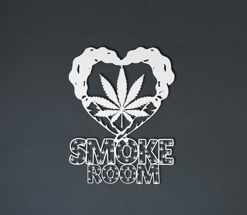 Weed Sign Smoke Room Sign Great T For Weed Enthusiasts Stoner Girl Hippie Vibe Metal