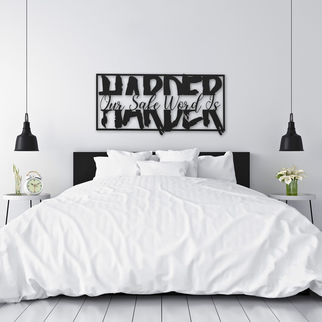Naughty Sign Sex Room Sign Metal Safe Word Above Bed Sign, Spouse Gift ...