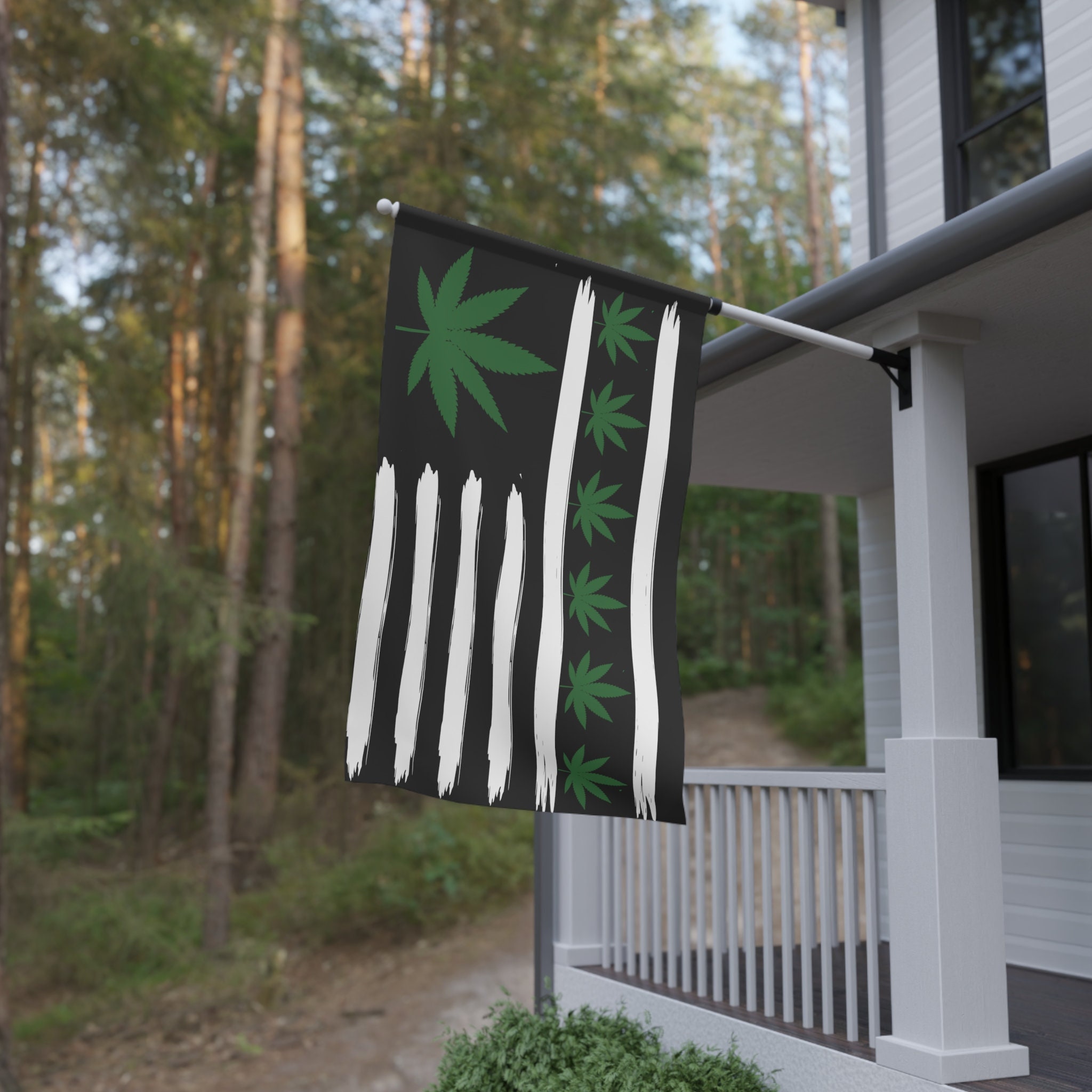 Vintage Weed Flag House Banner, Cannabis Marijuana Flag Stoner Flag ...