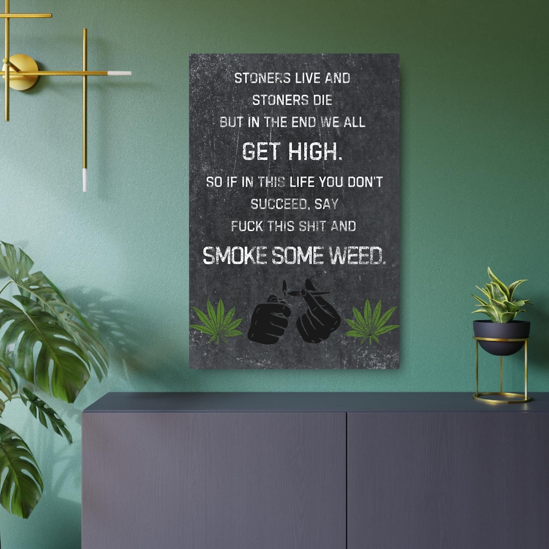 Weed Decor, Funny Smoke Room Sign, Stoner Weed Leaf Sign, Weed Gift ...