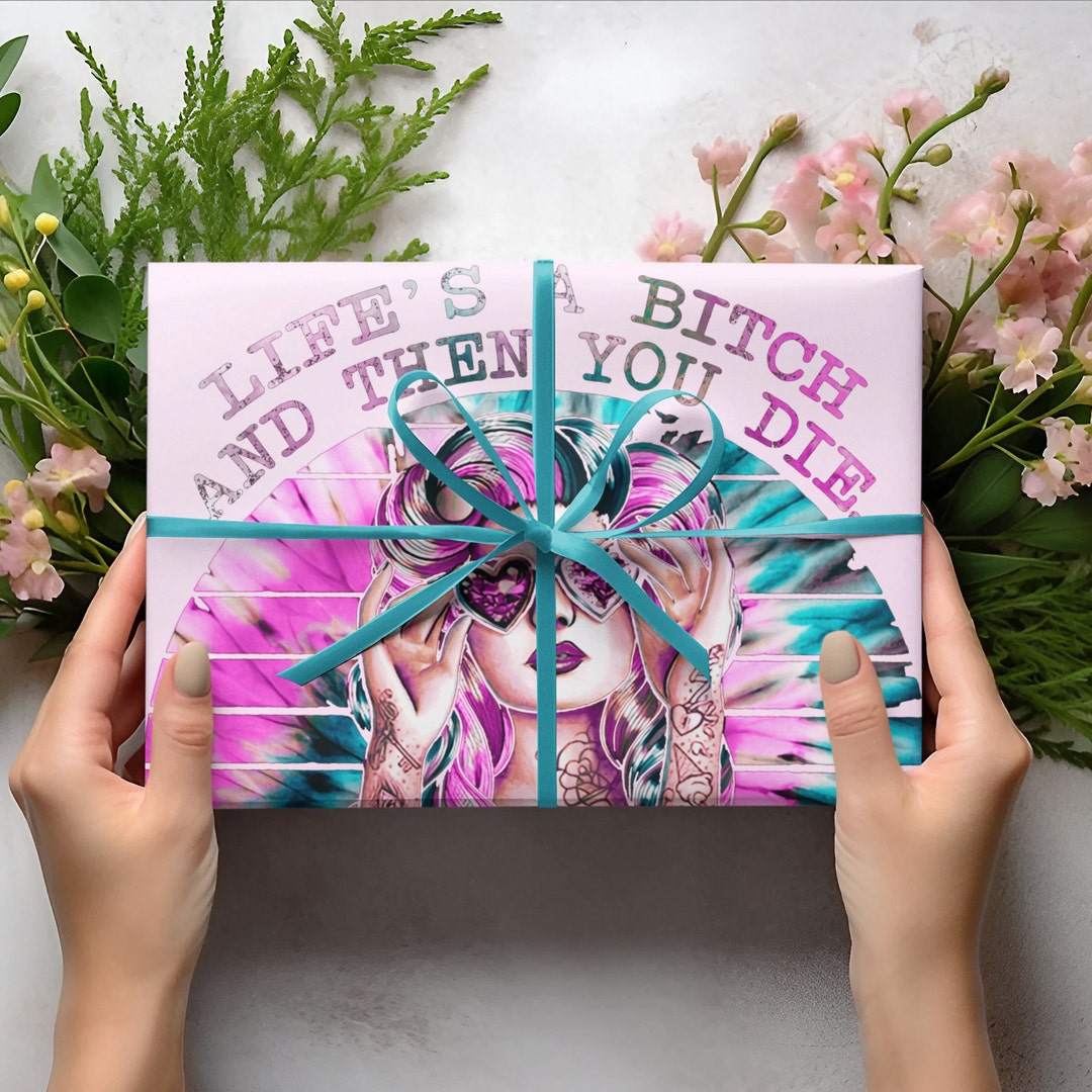 Pink Sassy Weed Wrapping Papers, Stoner Girl Gift Wrap Paper, Cannabis ...