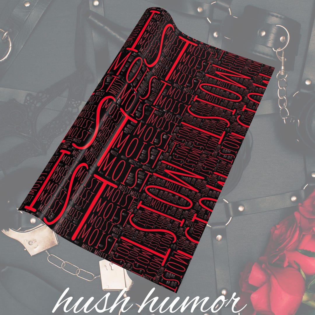 Funny Moist Word Gift Wrap Annoying Christmas Wrapping Paper Joke Gag ...