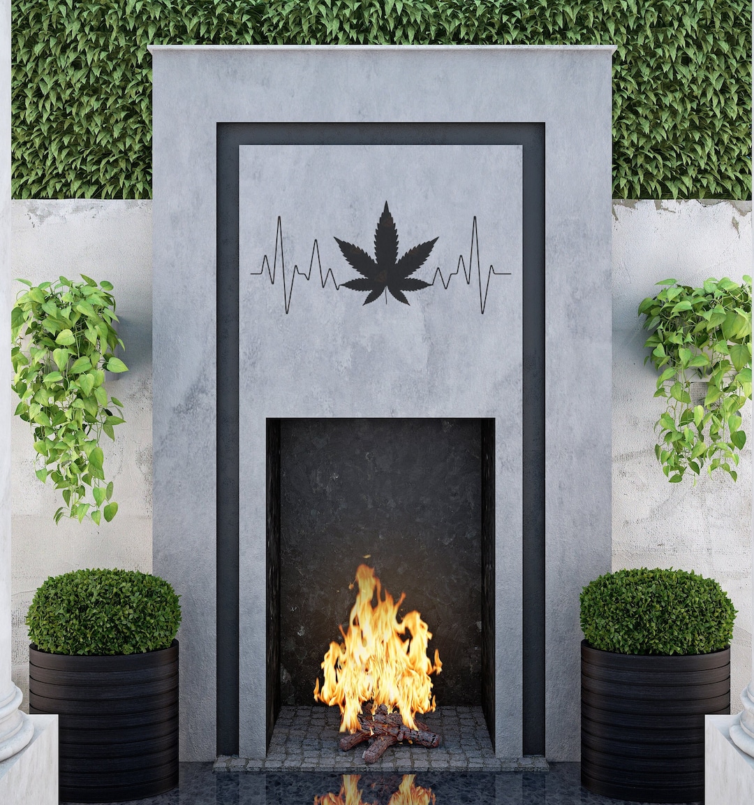 Weed Pulse, Hanging Outdoor Wall Art, Heartbeat Cannabis, Weed Decor ...