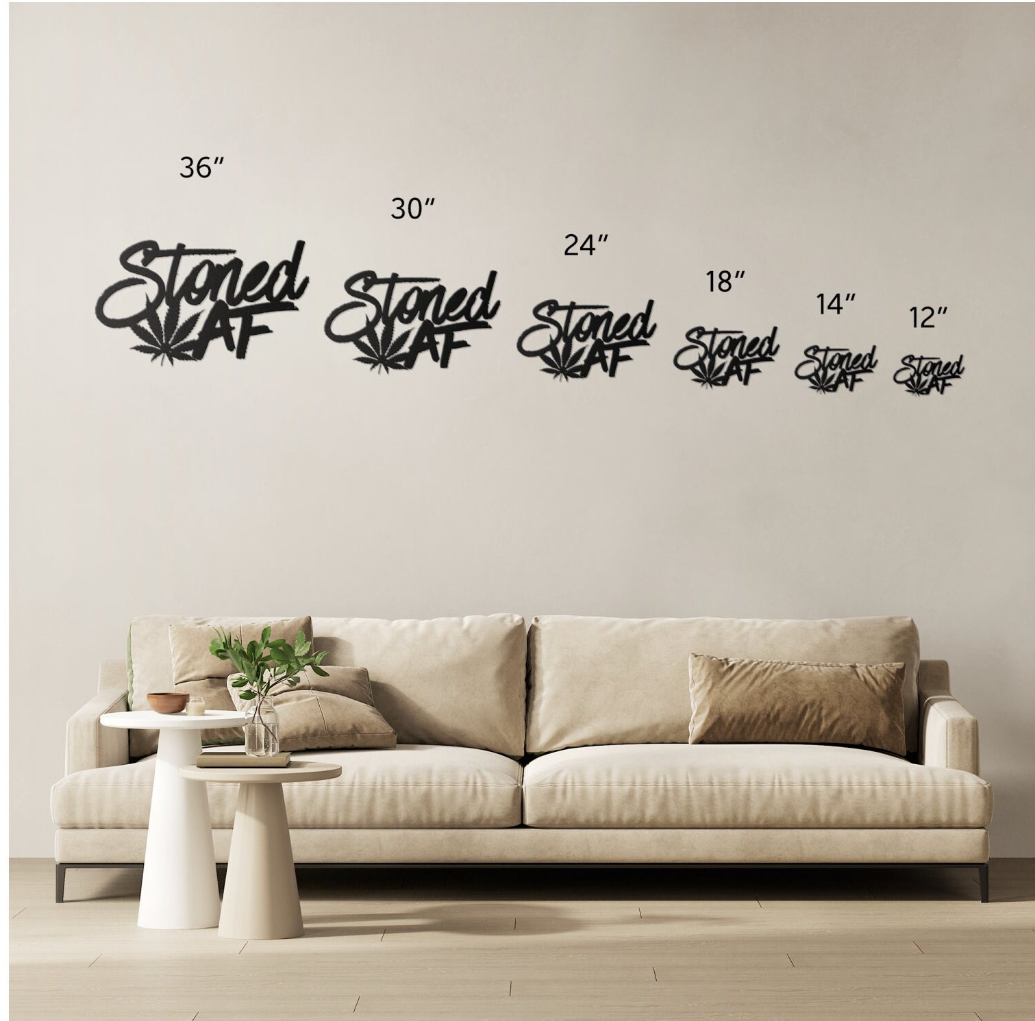 Weed Sign Smoke Room Metal Stoned AF Sign, Marijuana Wall Decor ...