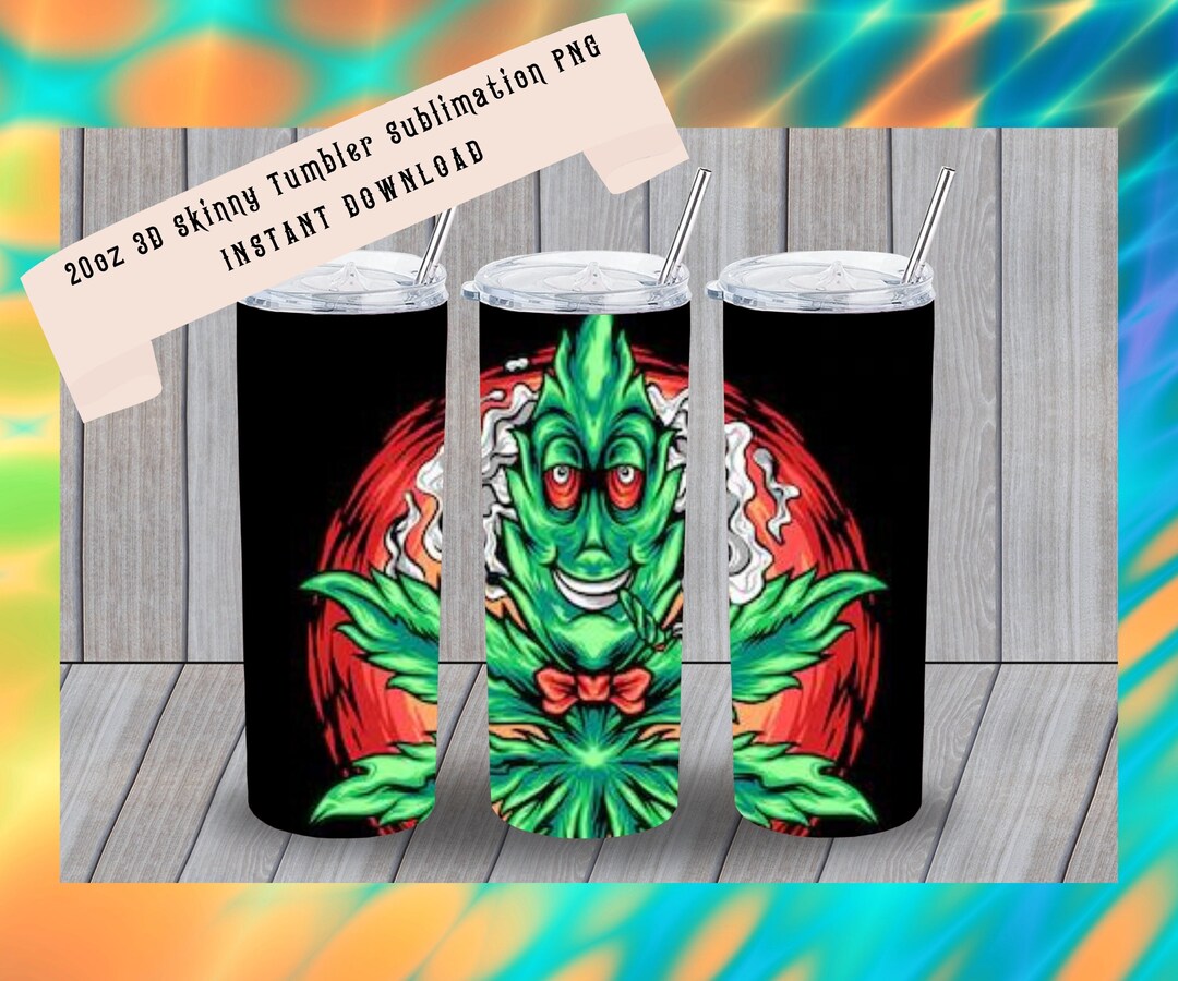Cannabis Tumbler Wrap 3D Marijuana Tumbler Wrap for 20oz Skinny Tumbler ...