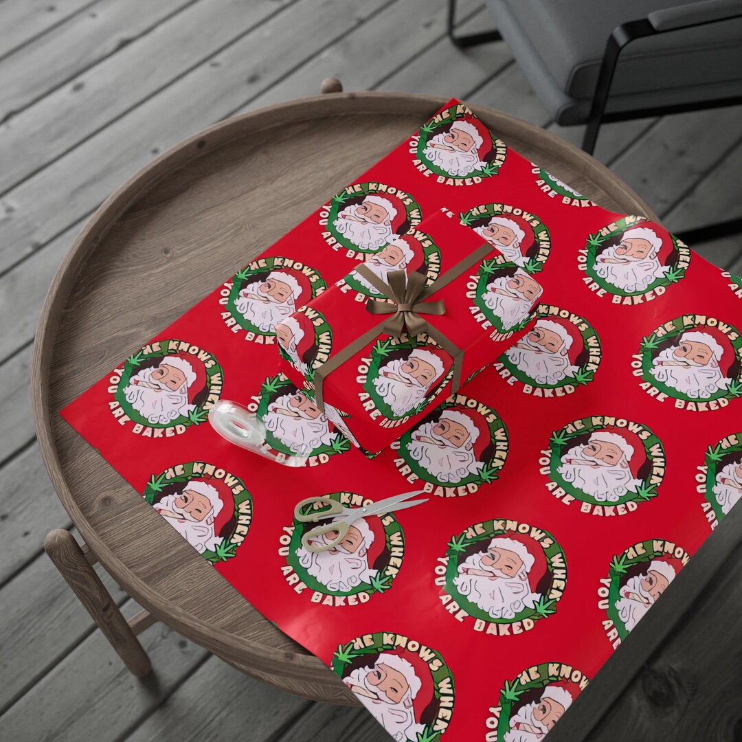 Weed Christmas Wrapping Paper Weed Gift Wrapping Paper, Custom Wrapping ...