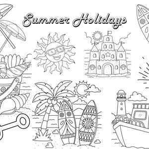 Kids Summer Holidays Coloring Sheet Summer Activity for Kids Family Fun ...