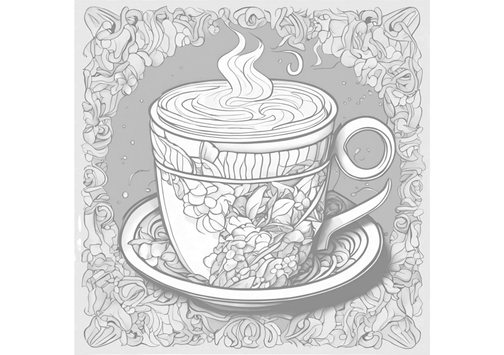 Printable Colouring Pages for Kids, Adults Gift for Coffee Lover ...