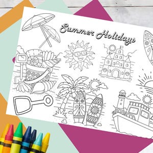 Kids Summer Holidays Coloring Sheet Summer Activity for Kids Family Fun ...