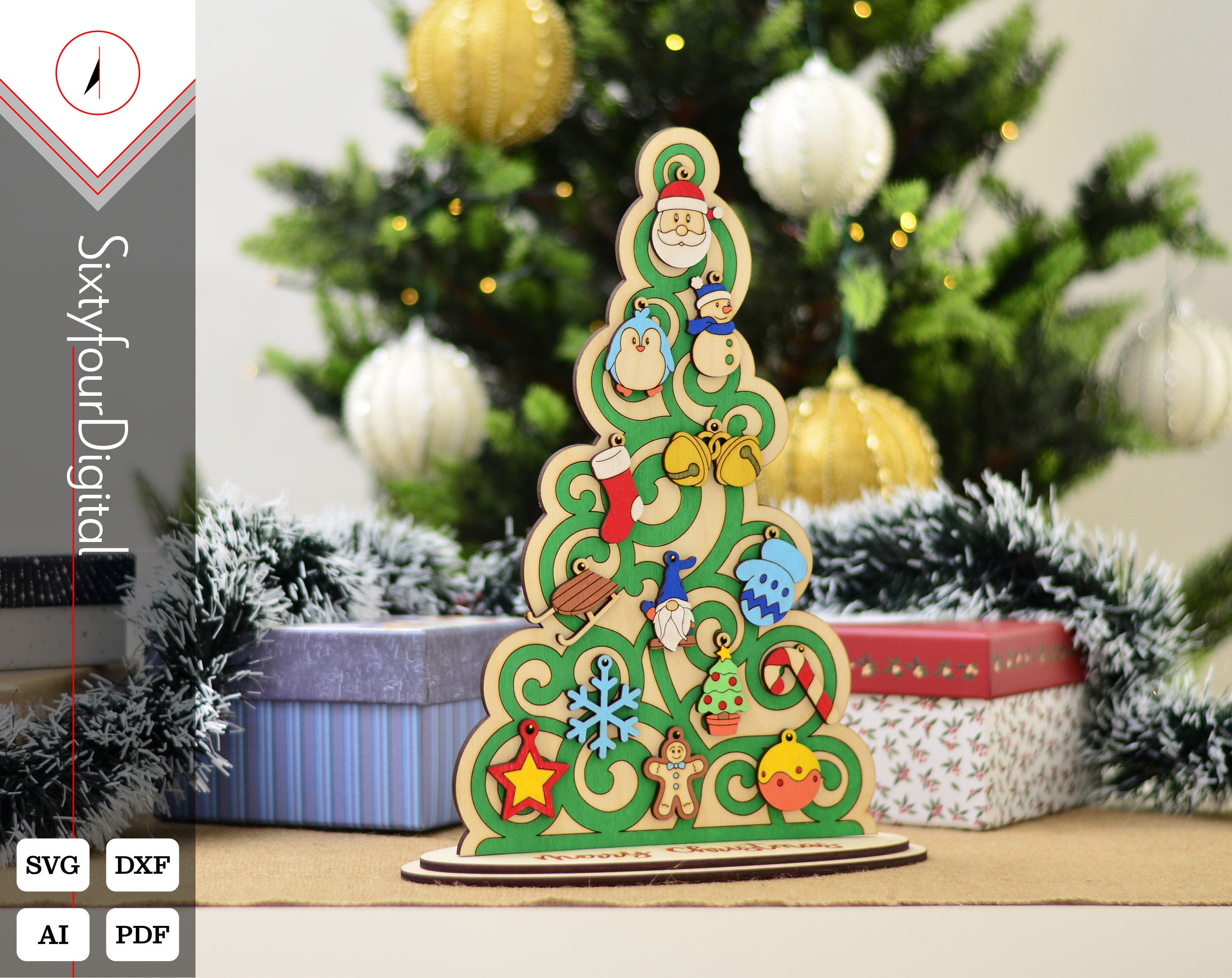 Trees and Scrap Busters Bundle Laser Cut Files X Tool Glowforge Instant ...