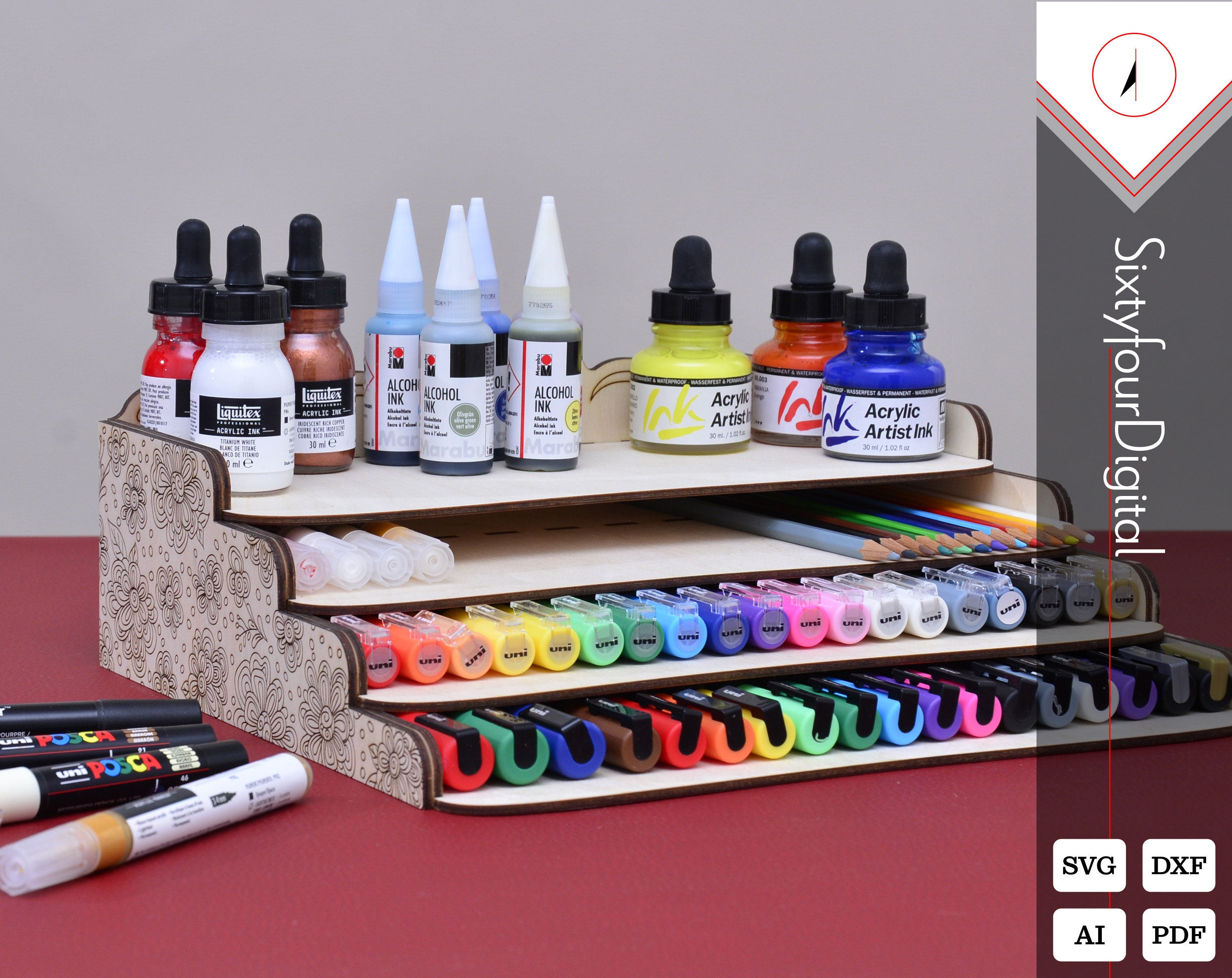 Markers Desk Organiser - Laser Cutting Files - Instant Download ...