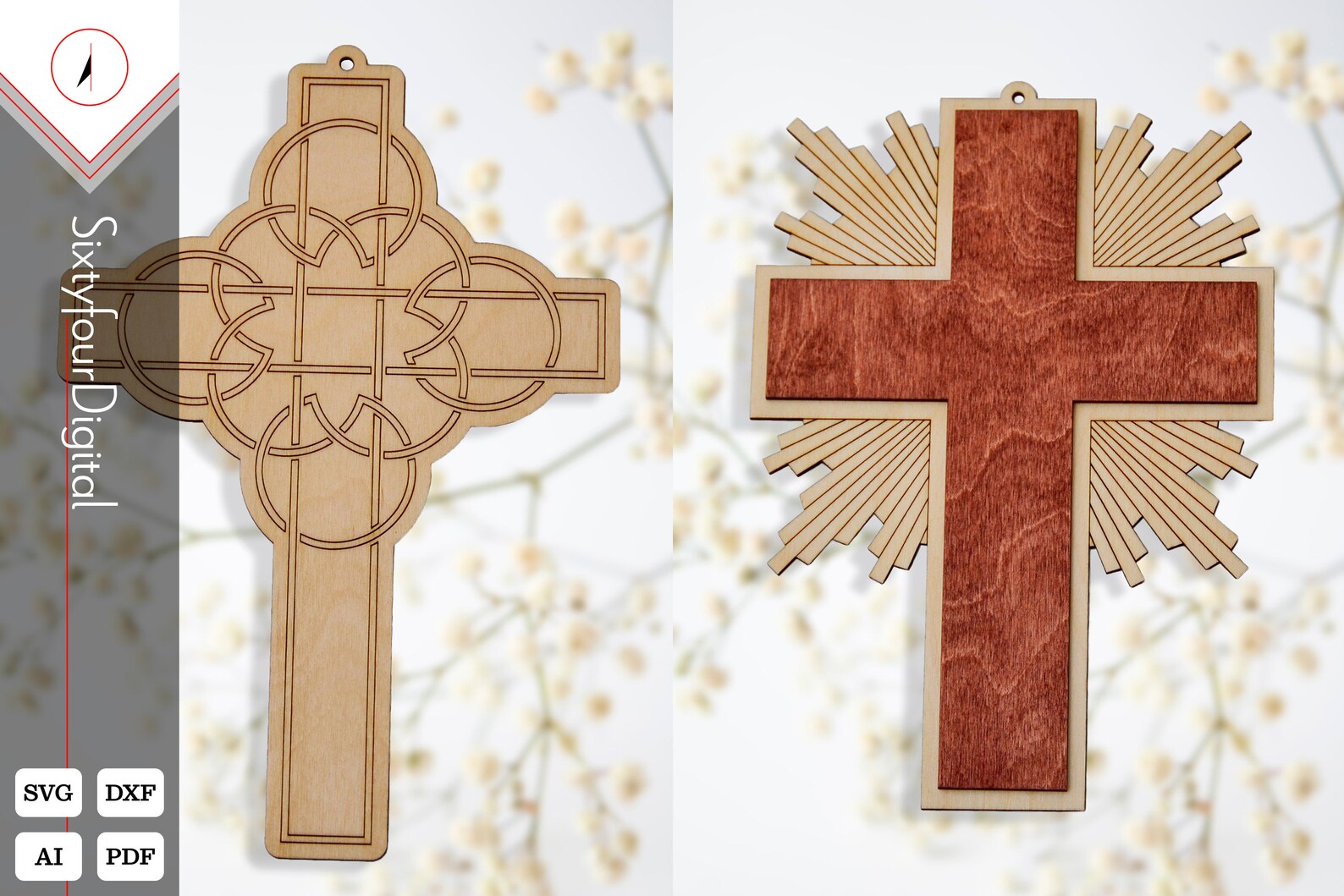 Christian Crosses 10 Designs Laser Cut Files Glowforge - Etsy