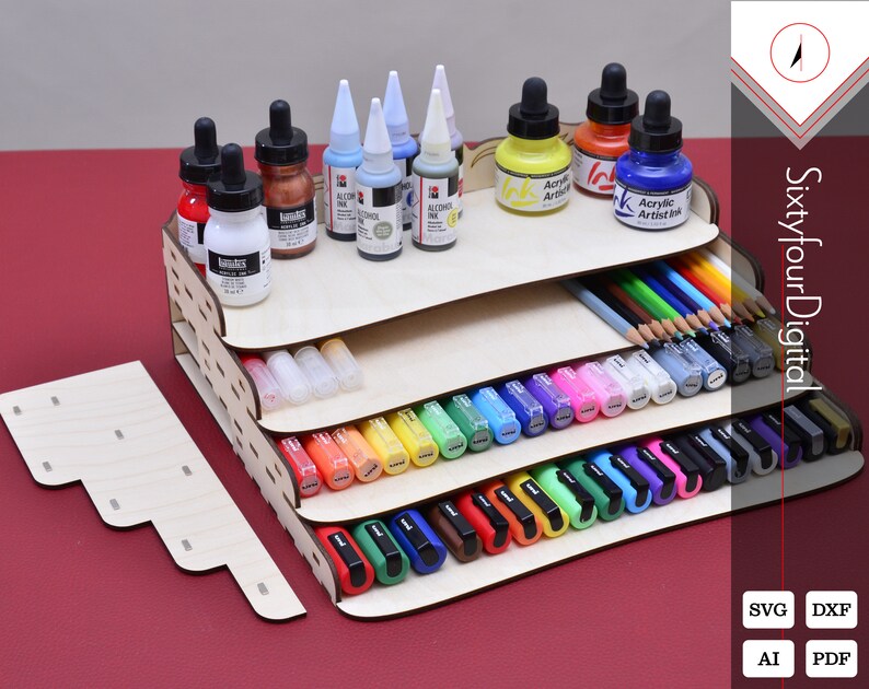 Markers Desk Organiser Laser Cutting Files Instant - Etsy