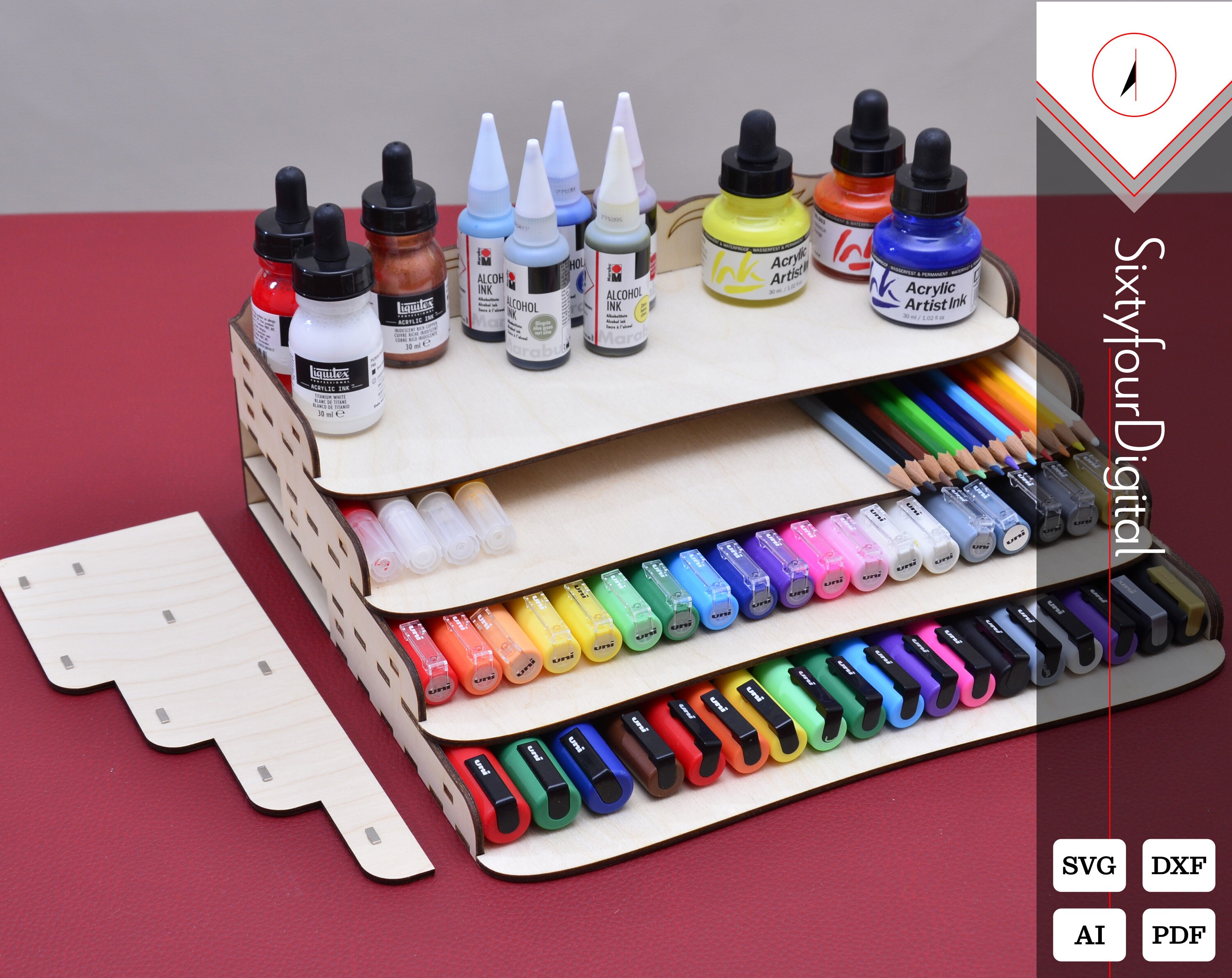 Markers Desk Organiser - Laser Cutting Files - Instant Download ...