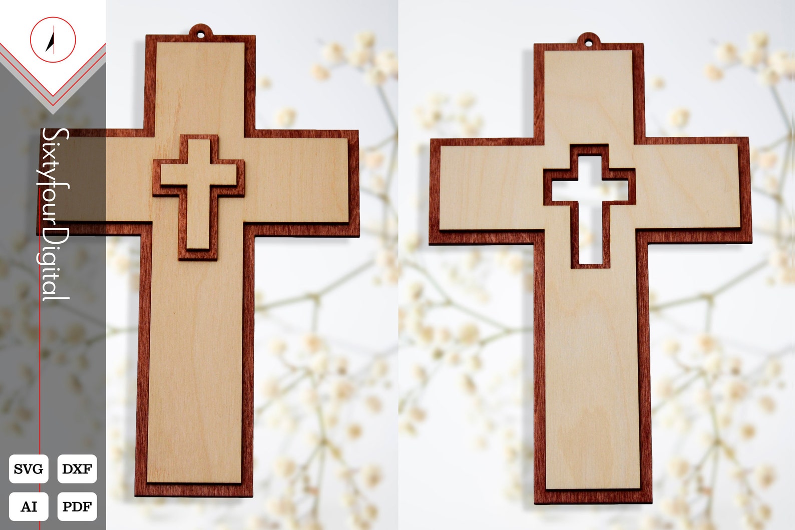 Christian Crosses - 10 Designs - Laser Cut Files - Glowforge - Cricut ...