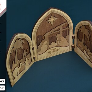 Nativity Triptych With Customisable Family Name - 3/6 Layers - Laser ...