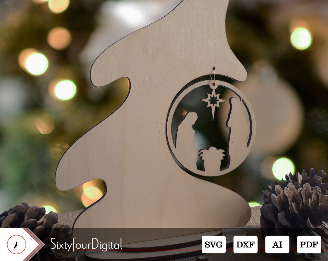 Nativity Tree and Bauble- Laser Cut Files - Glowforge - Instant ...