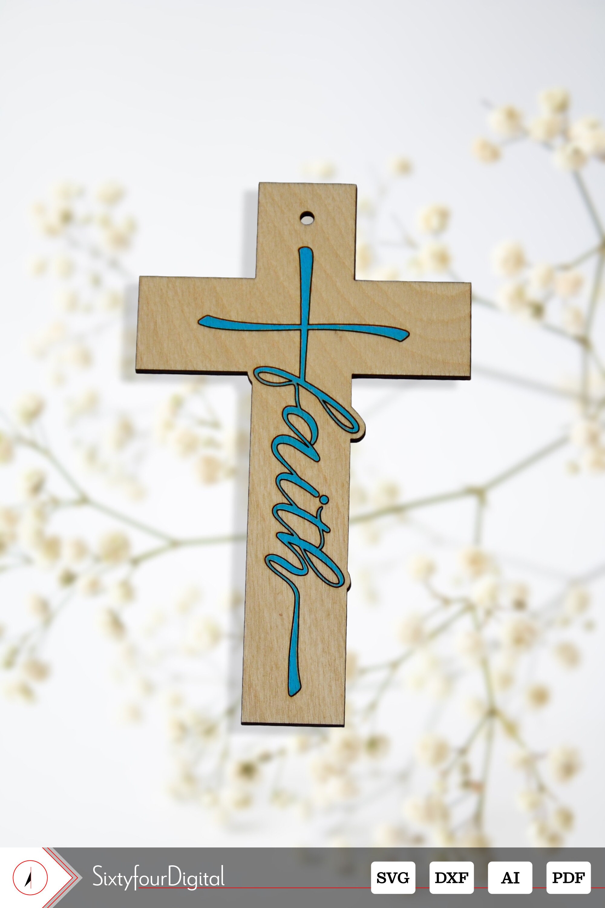 Crosses With Word FAITH - 3 Versions - Laser Cut Files - Glowforge ...