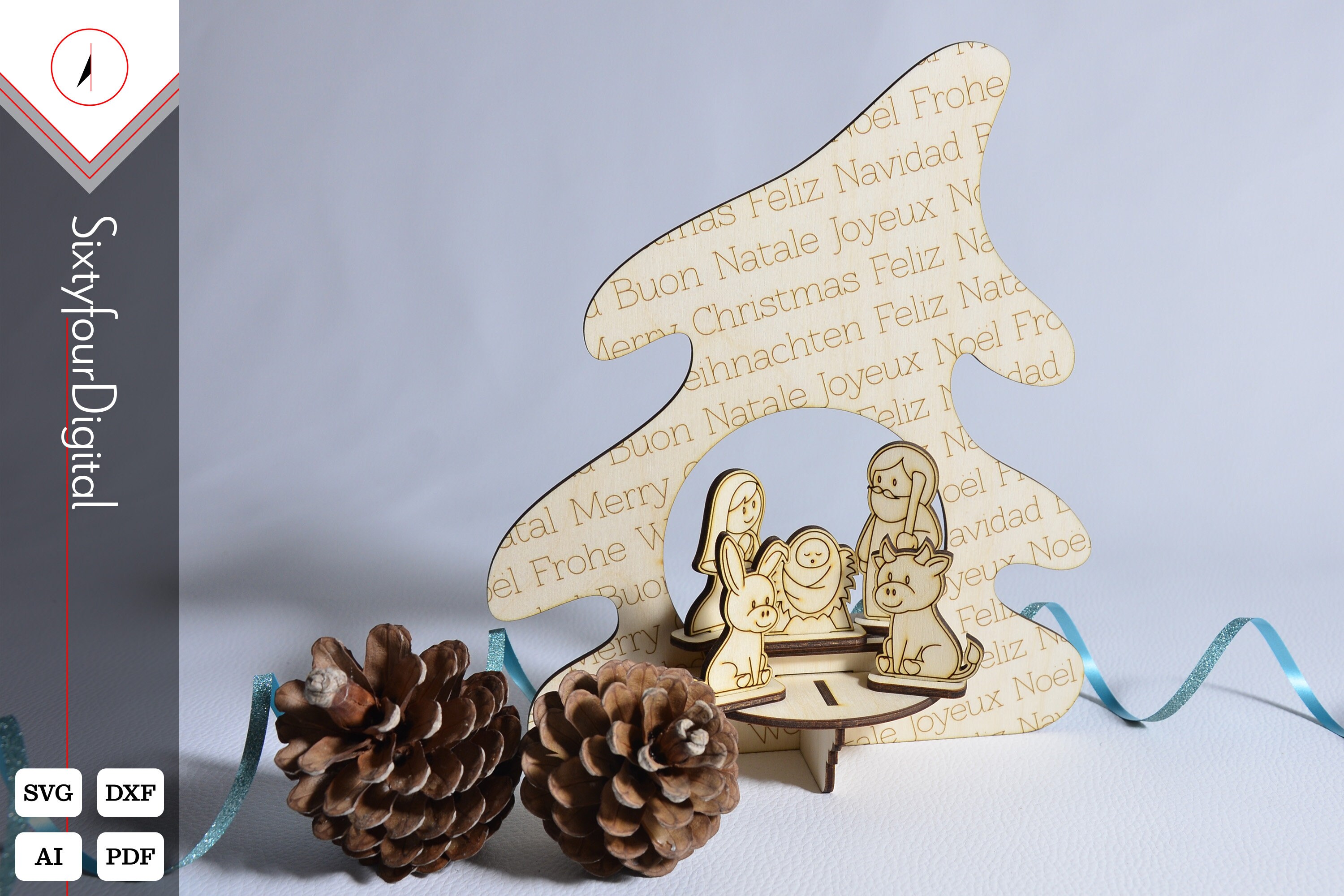 3 Styles Nativity Scene- Laser Cut Files - Glowforge - Instant Download ...