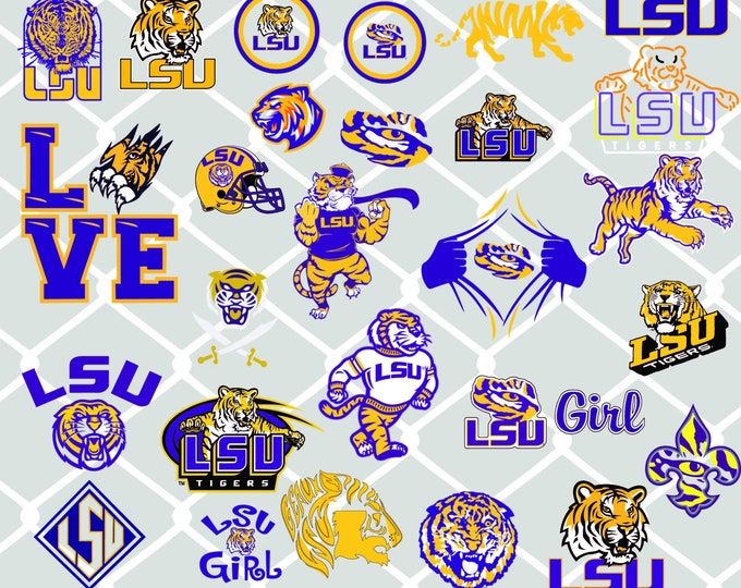 LSU TIGERS Faux Chenille Letters PNG - Etsy