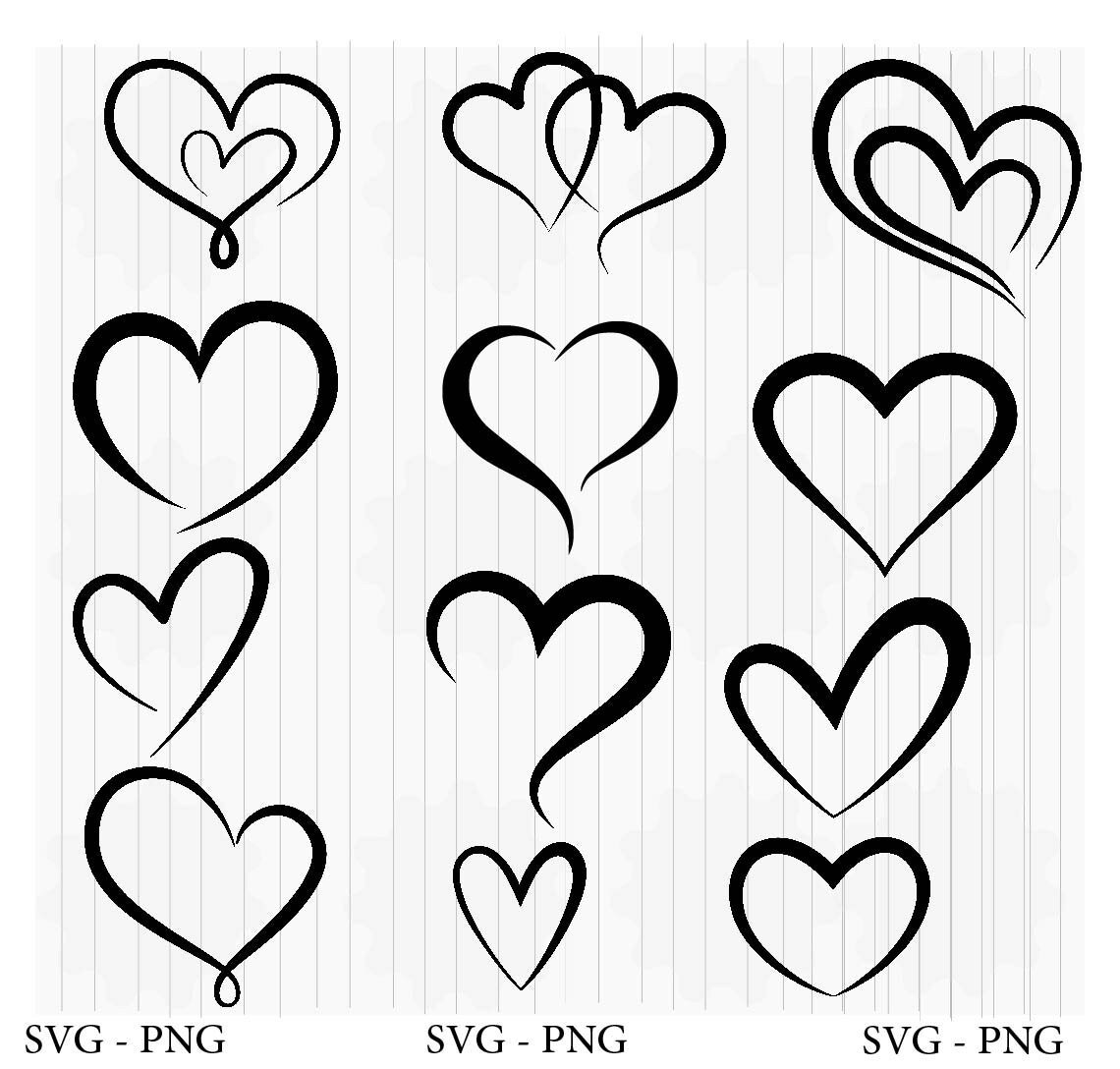 Half Heart Shape SVG, Name Frame Svg, Valentine Heart Svg, Open Heart ...