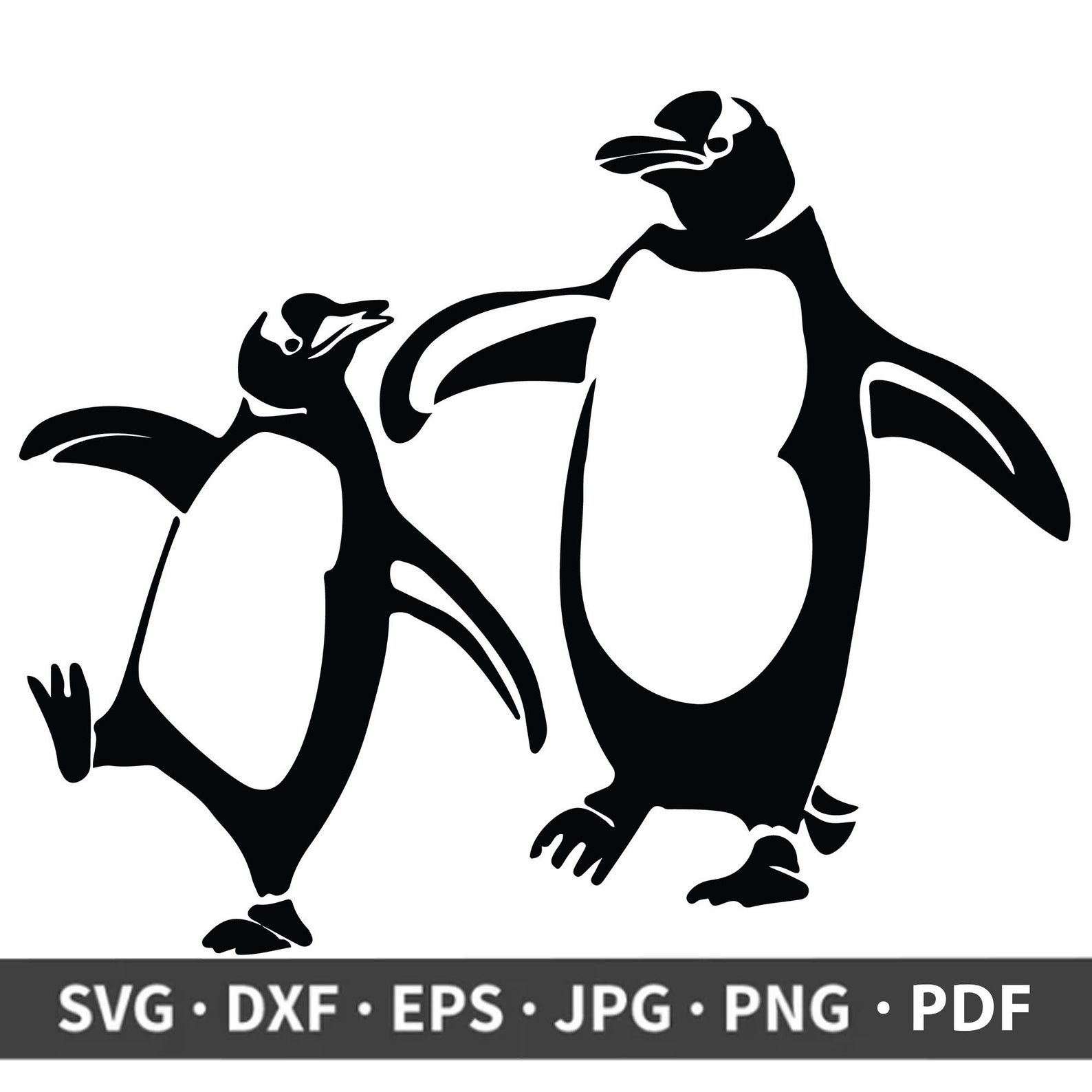 Penguins Svg, Png, and Jpeg, Eps, Dxf Files, Instant Download, Vector ...