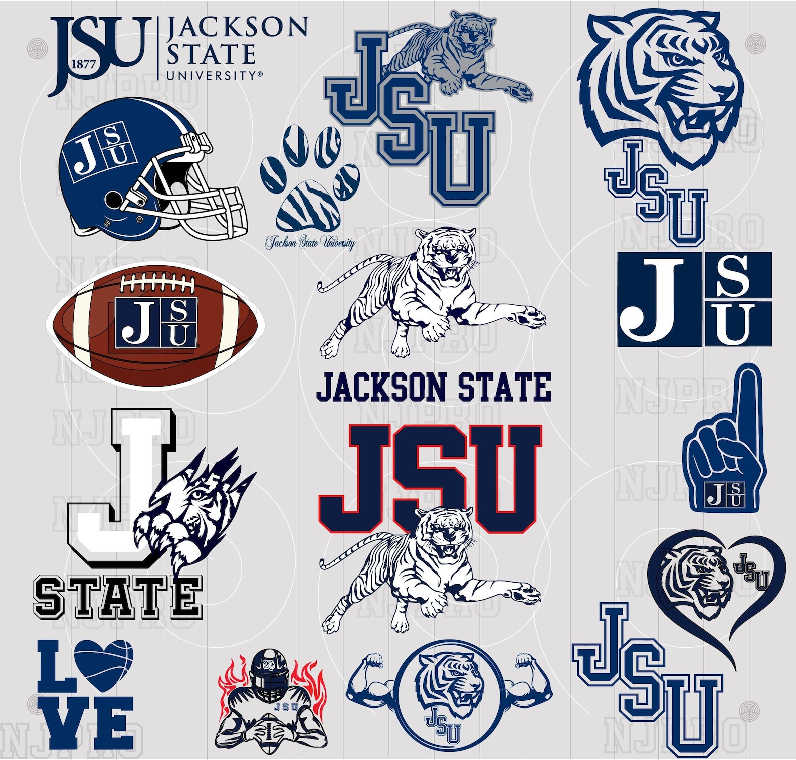 Jackson State University Tigers SVG, JSU Theeilove, Jackson State ...
