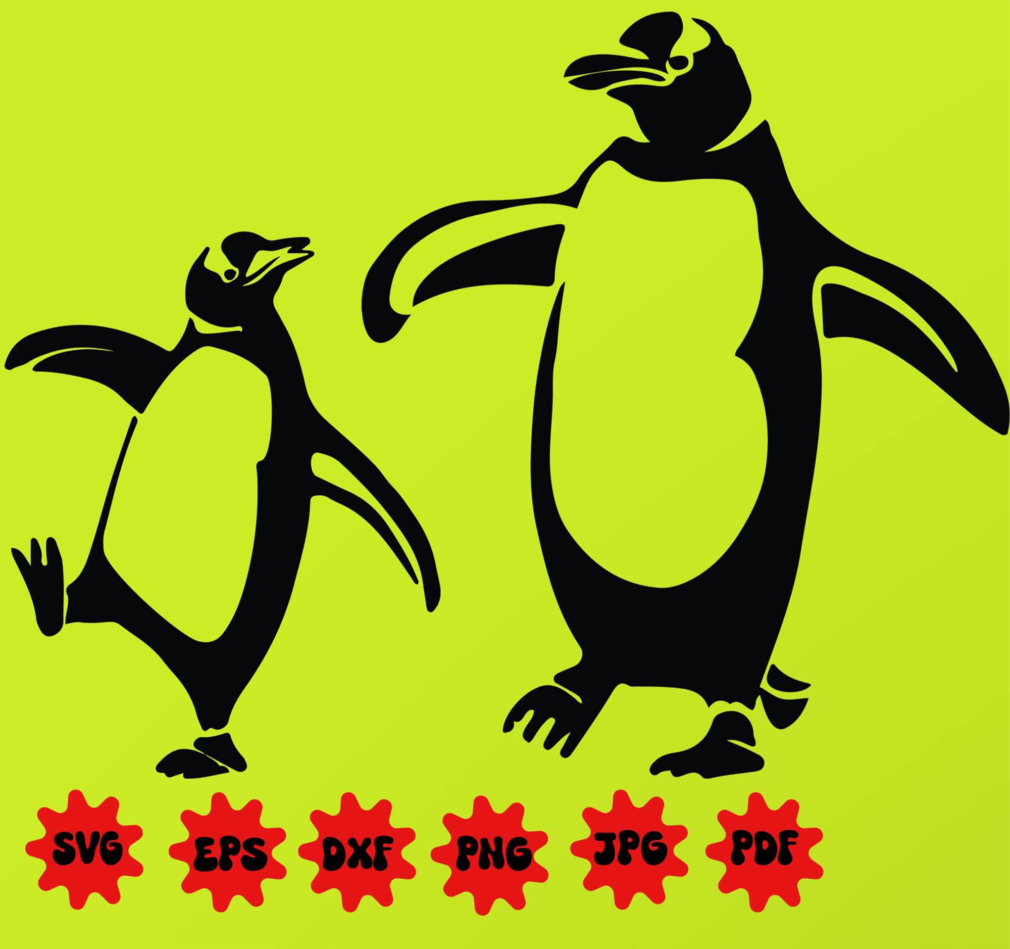 Penguins Svg, Png, and Jpeg, Eps, Dxf Files, Instant Download, Vector ...