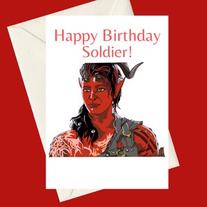 BG3 Karlach Video Game Red Tiefling Barbarian A5 Birthday Card, Perfect ...