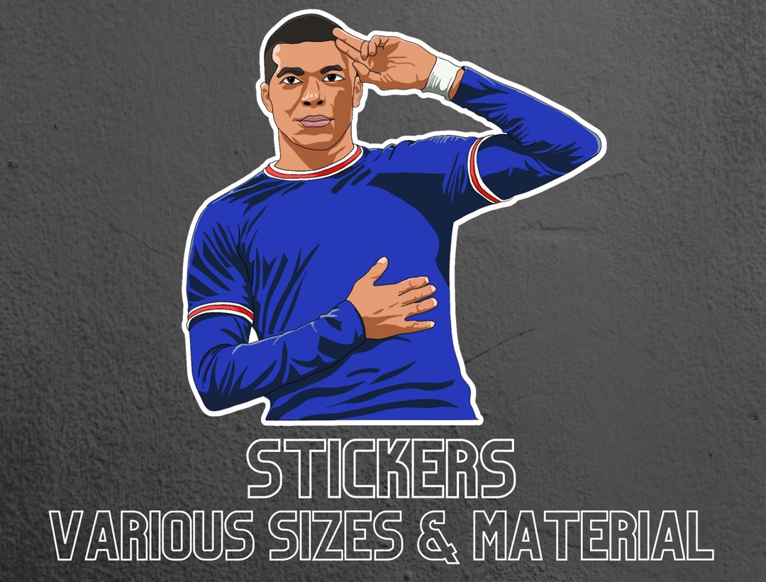 Footballer Soccer Player Kylian Mbappe Stickers Available in Matte or ...