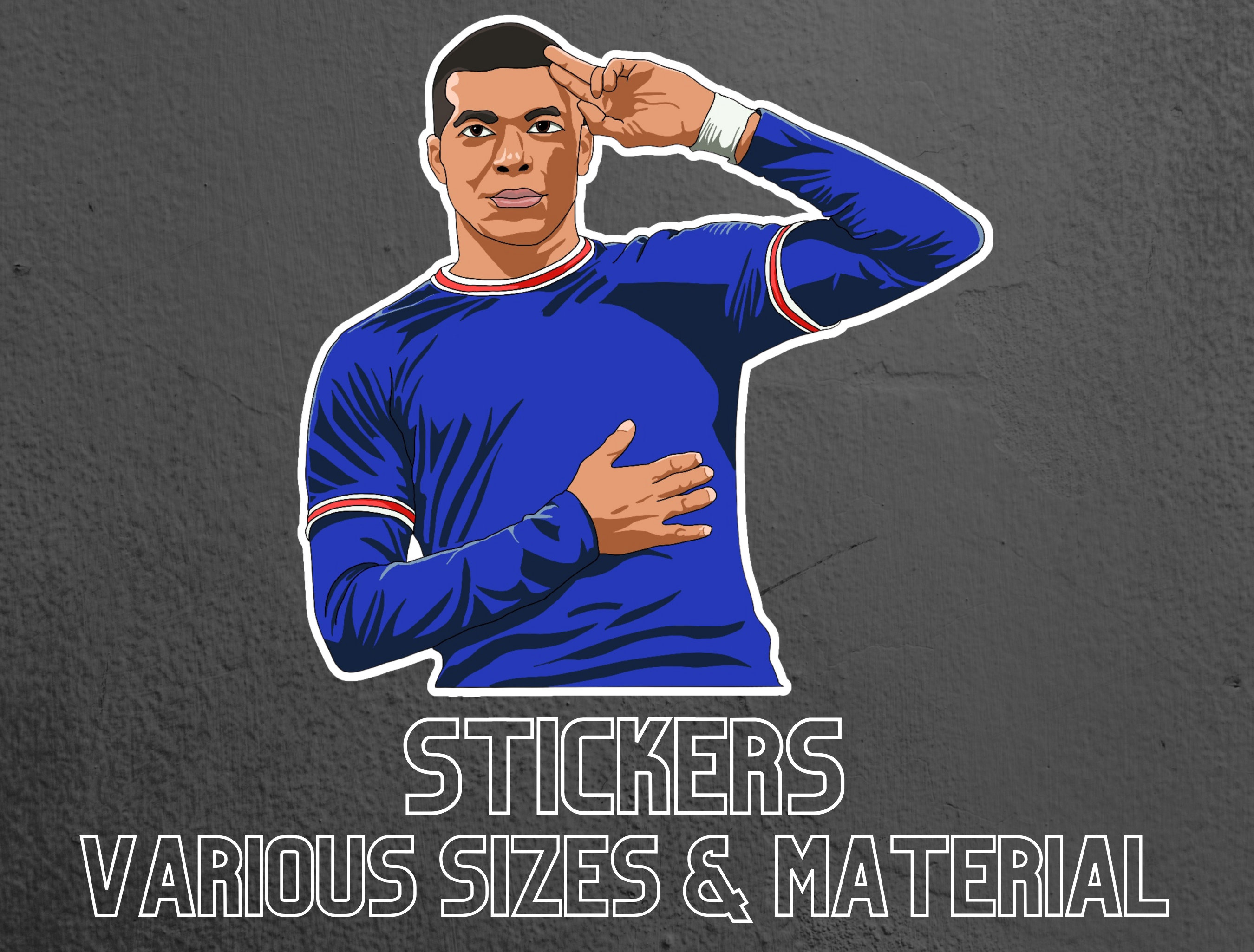 Footballer Soccer Player Kylian Mbappe Stickers Available in Matte or ...