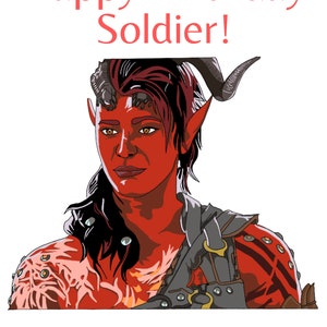 BG3 Karlach Video Game Red Tiefling Barbarian A5 Birthday Card, Perfect ...