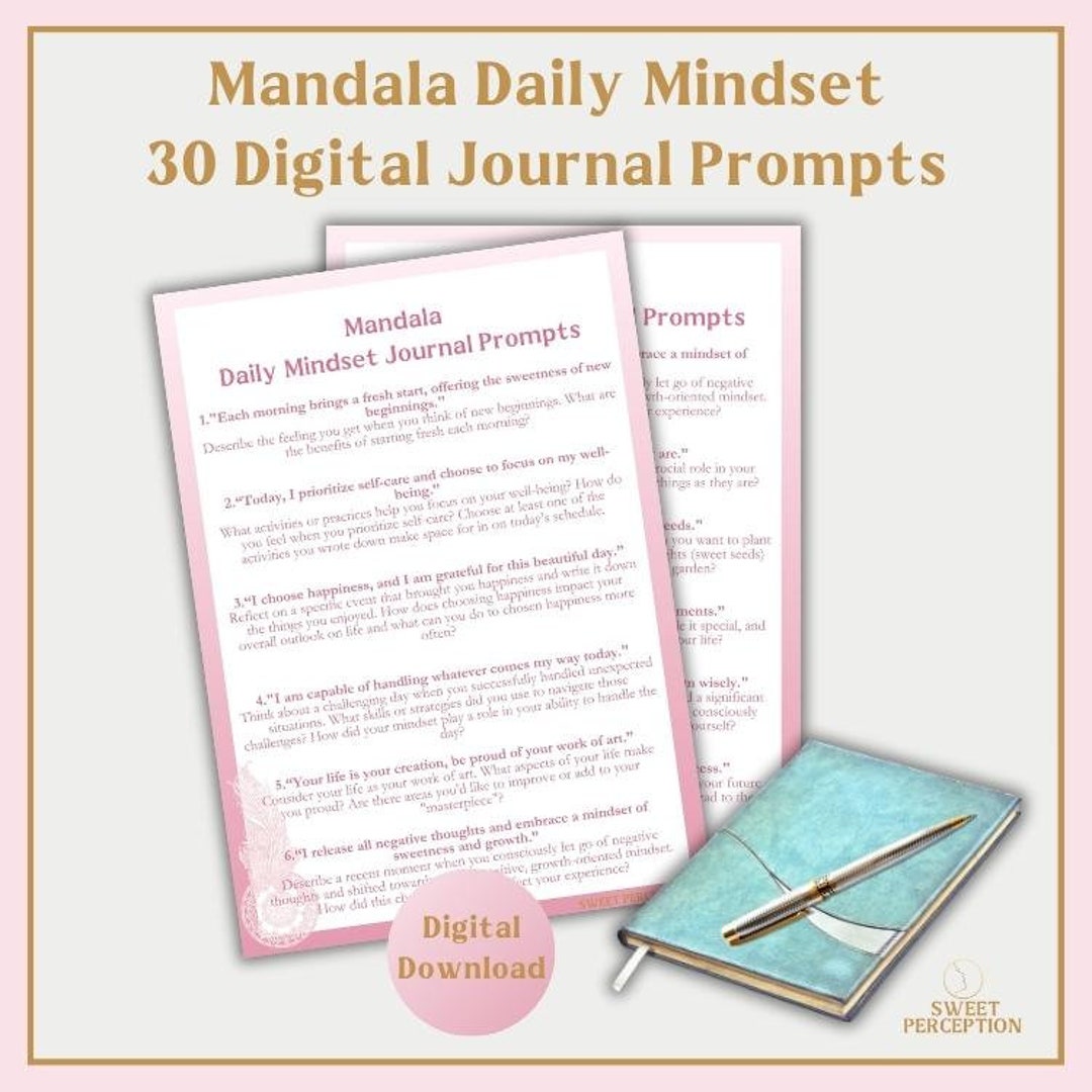 MINDSET JOURNAL Promptsmandala Daily Mindset Journal Prompts ...