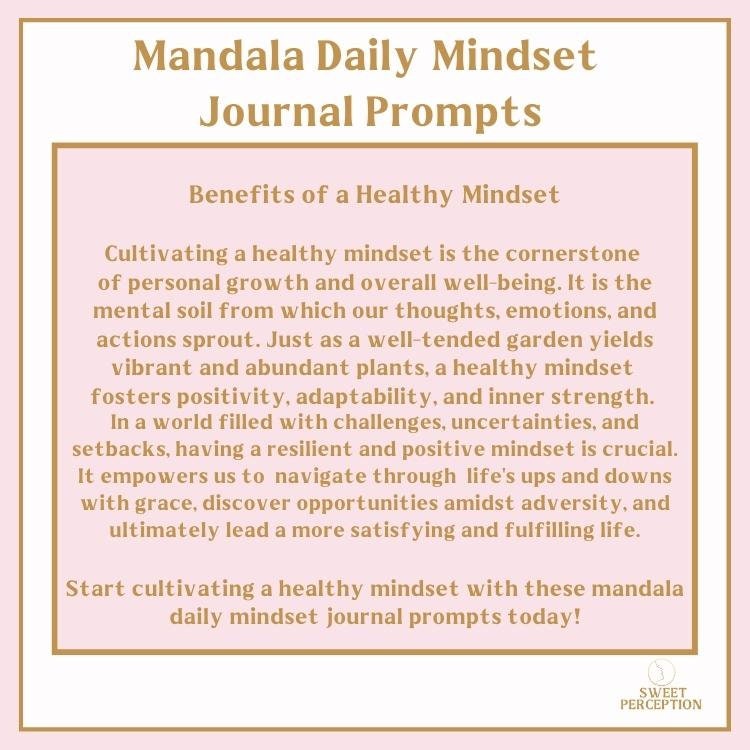 MINDSET JOURNAL Promptsmandala Daily Mindset Journal Prompts ...