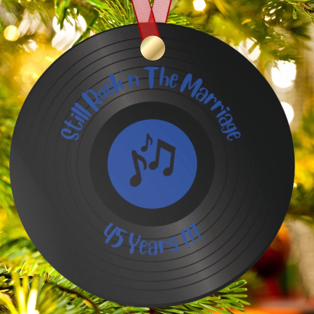 45 Year Wedding Anniversary Ornament Vinyl Record Gift for Married ...