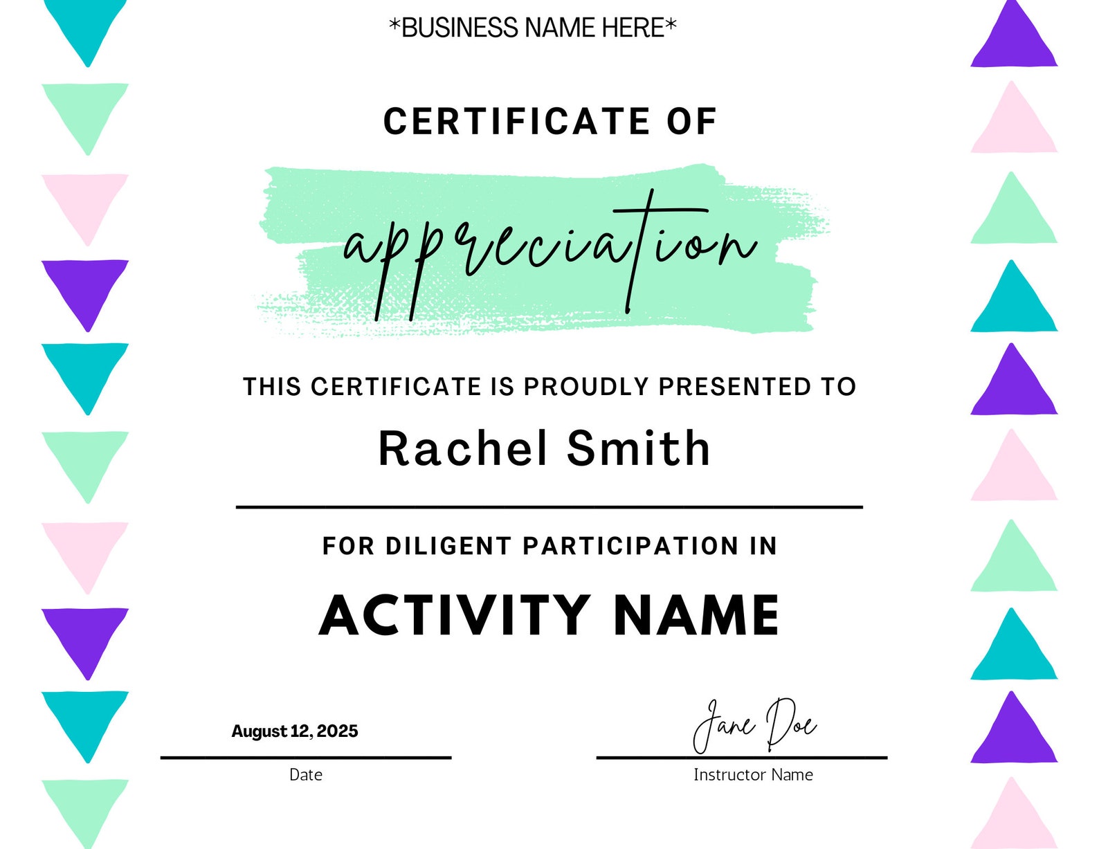 Certificate Of Appreciation Template Editable In Canva Etsy